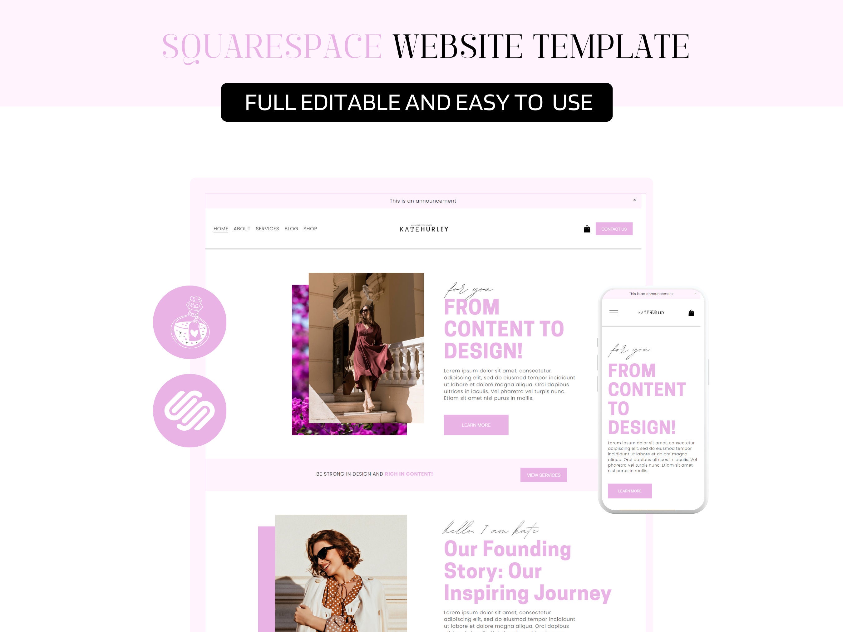 Squarespace Website Template, Custom Website Design, UGC Website Template, Modern Business Theme ...