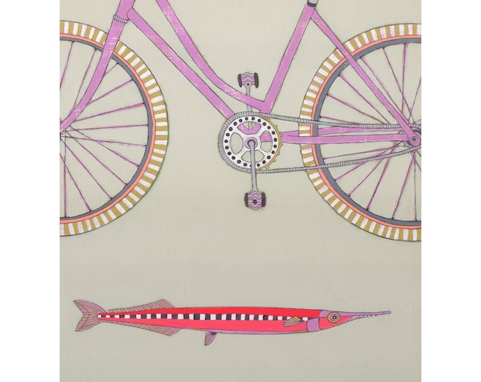 Bike and Fish - Original Art Painting - Etsy