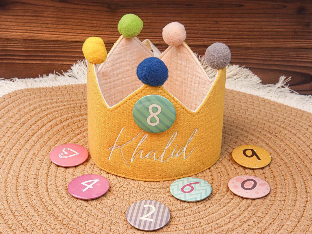 Custom Hand Embroidered Birthday Crown,baby Birthday Party Hat,keepsake ...