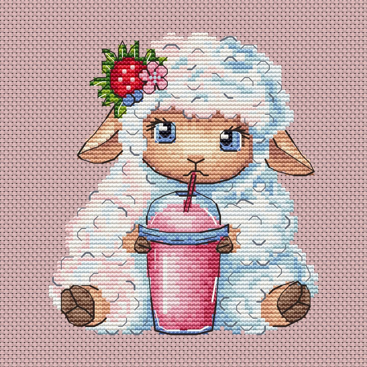 Sheep Cross Stitch, Cross Stitch Pattern Sheep, Cute Sheep Pattern ...