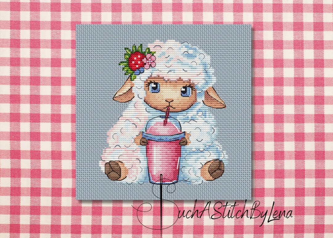 Sheep Cross Stitch, Cross Stitch Pattern Sheep, Cute Sheep Pattern ...
