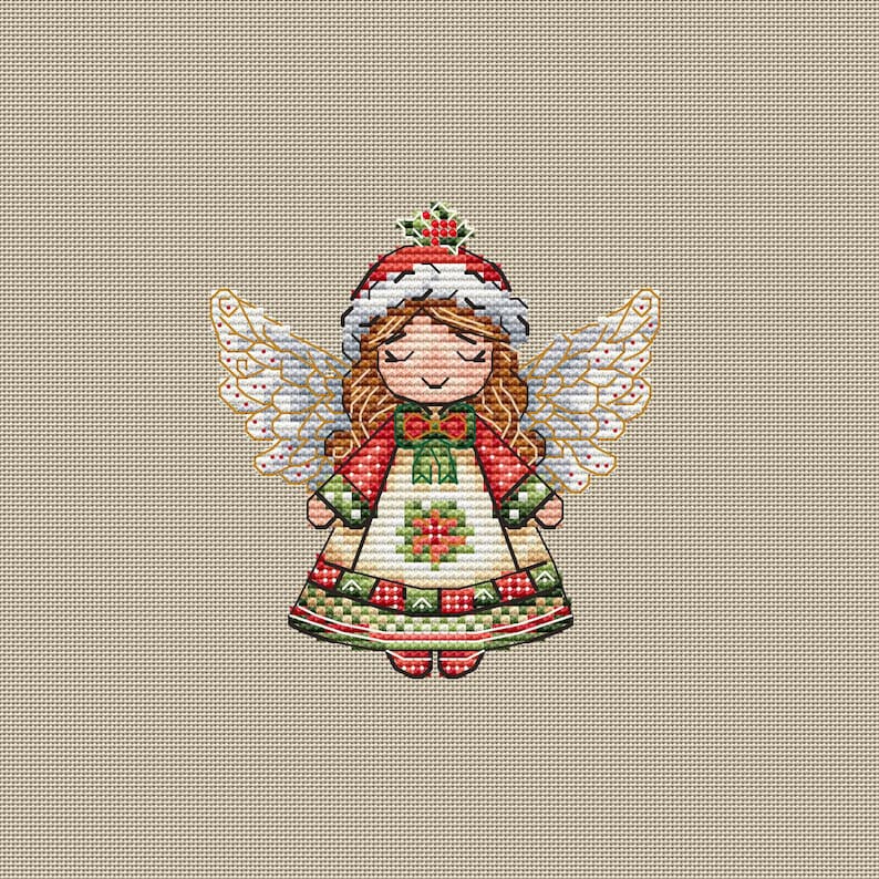 Christmas Angel Cross Stitch Pattern: Holiday Embroidery (PDF Digital ...