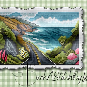 Summer Cross Stitch Pattern, Cross Stitch Flower, Seascape Cross Stitch ...