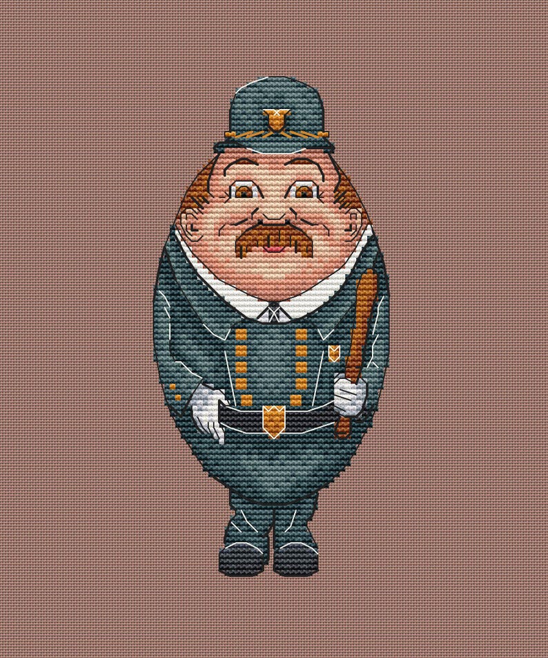 Easter Policeman Cross Stitch Pattern PDF Saga, Cute Officer Easter ...