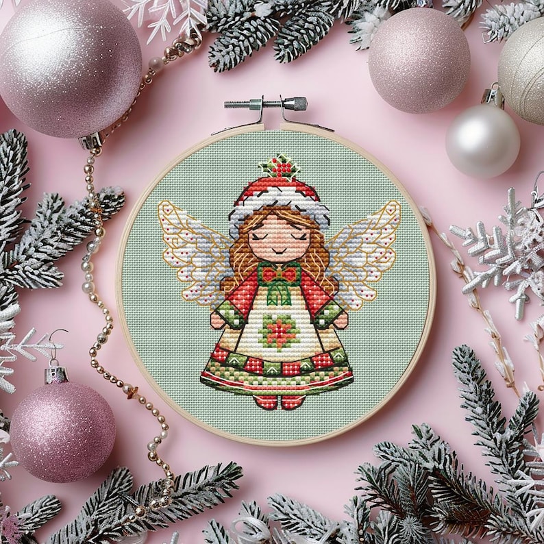 Christmas Angel Cross Stitch Pattern: Holiday Embroidery (PDF Digital ...