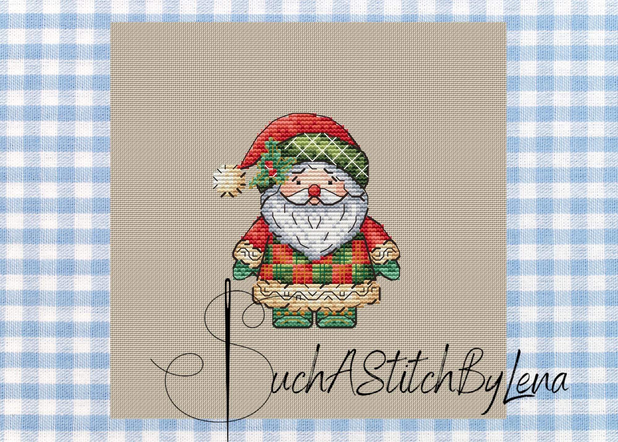 Santa Cross Stitch Pattern: Christmas Ornament DIY (PDF Digital ...