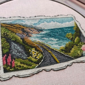 Summer Cross Stitch Pattern, Cross Stitch Flower, Seascape Cross Stitch ...