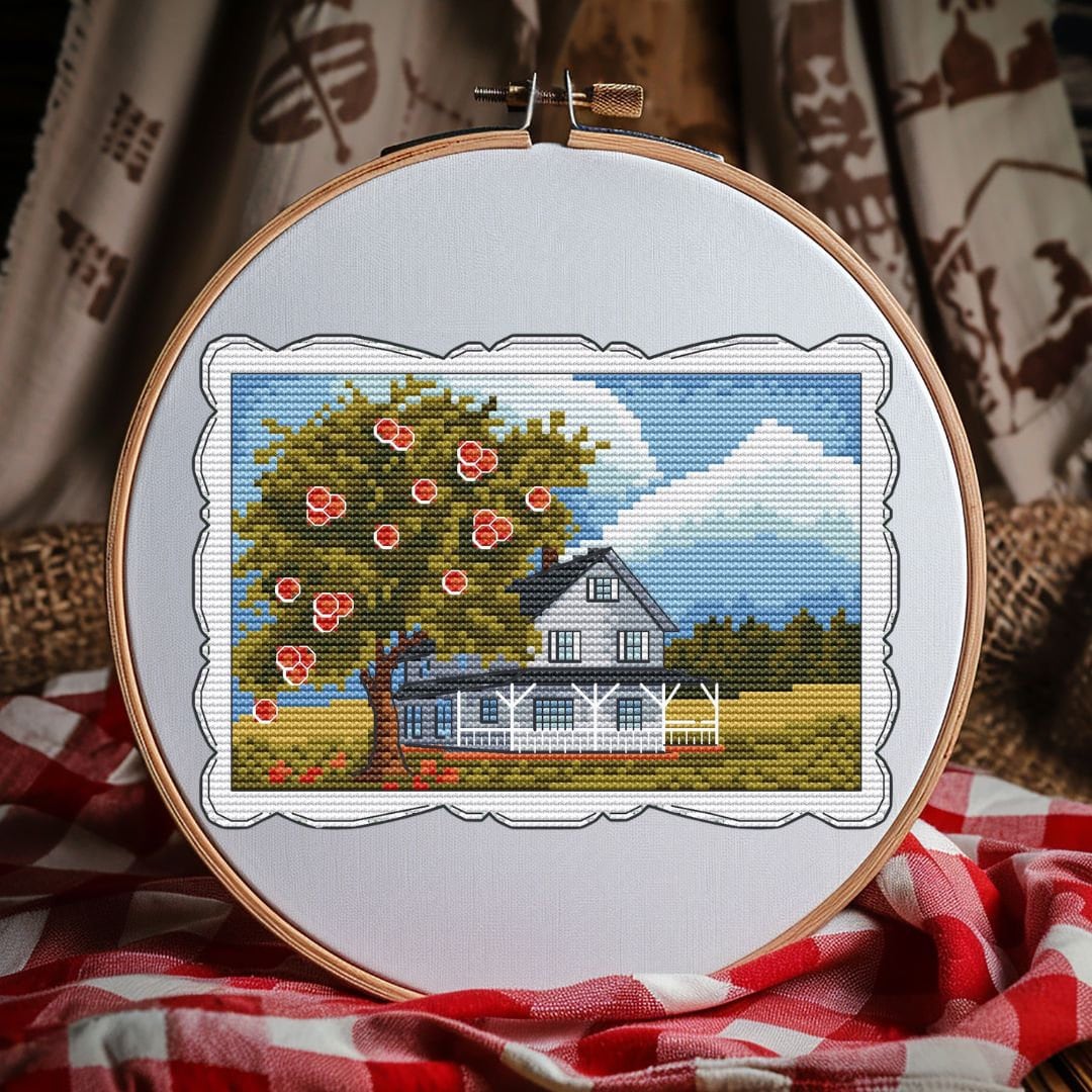 Autumn Tomorrow Cross Stitch Pattern, House Cross Sticth, DMC Chart ...