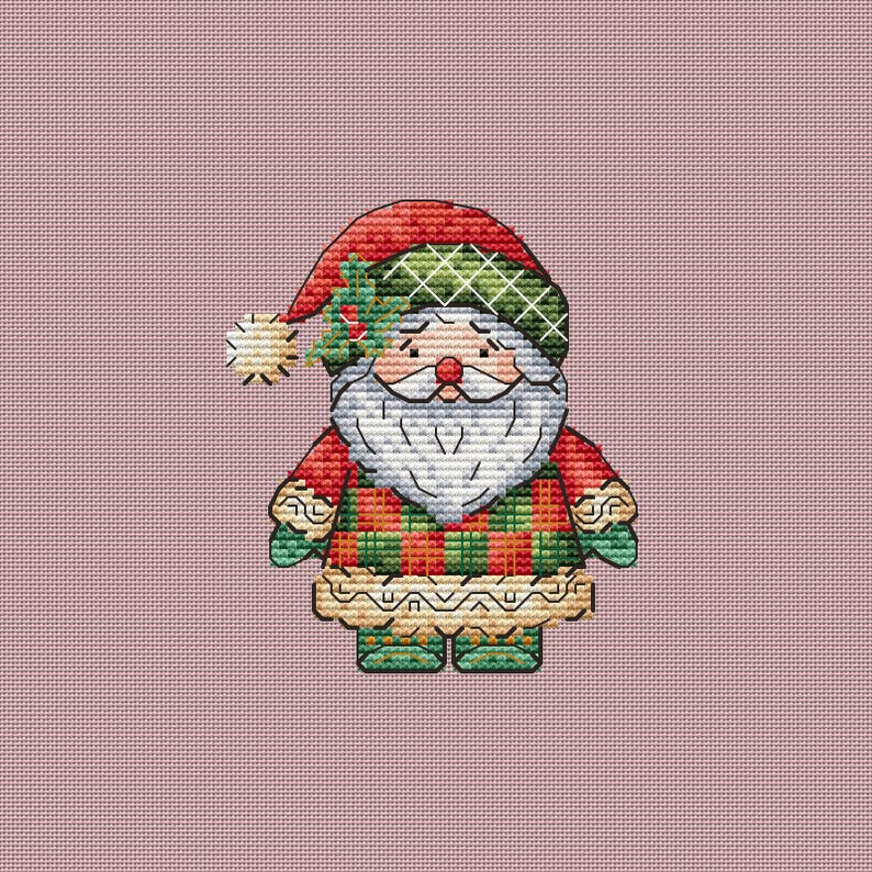 Santa Cross Stitch Pattern: Christmas Ornament DIY (PDF Digital ...
