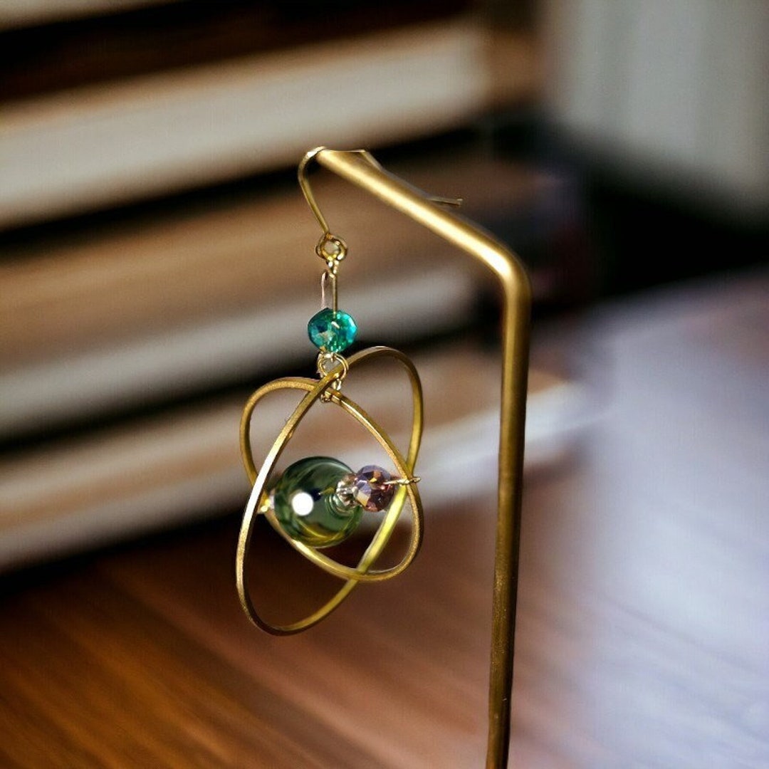 Gold Orbital Earrings Gold Solar System Earrings Gold Dangle Earrings ...