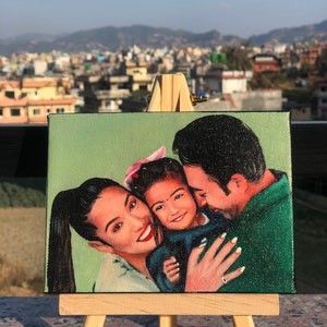 Handmade Portraits on Mini Canvas, Customized Portraits Art Painting ...