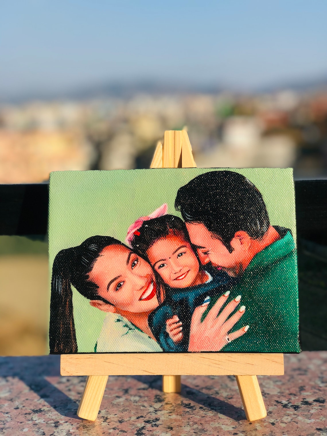 Handmade Portraits on Mini Canvas, Customized Portraits Art Painting ...