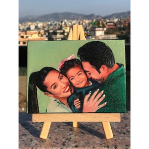 Handmade Portraits on Mini Canvas, Customized Portraits Art Painting ...