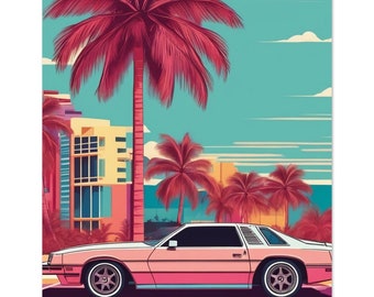 Original Vintage Poster Miami Vice Tv Memorabilia Guns Pin up Head Shop ...