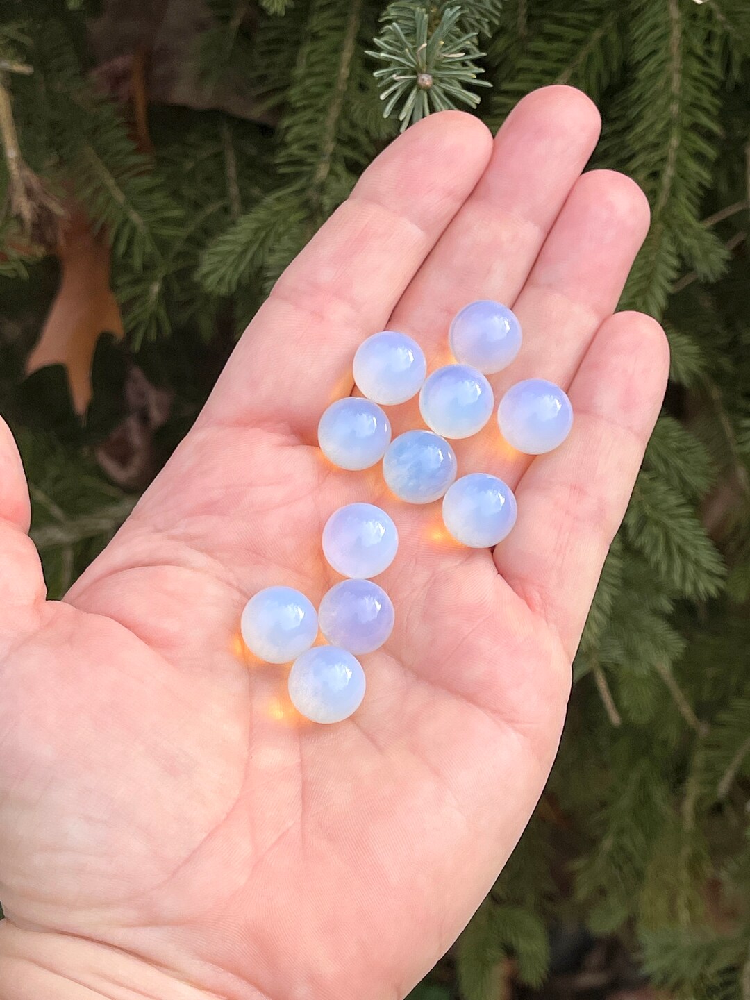 1 Pc. 12mm Round Opalite Sphere, Glass Marble, Small Crystal Ball ...