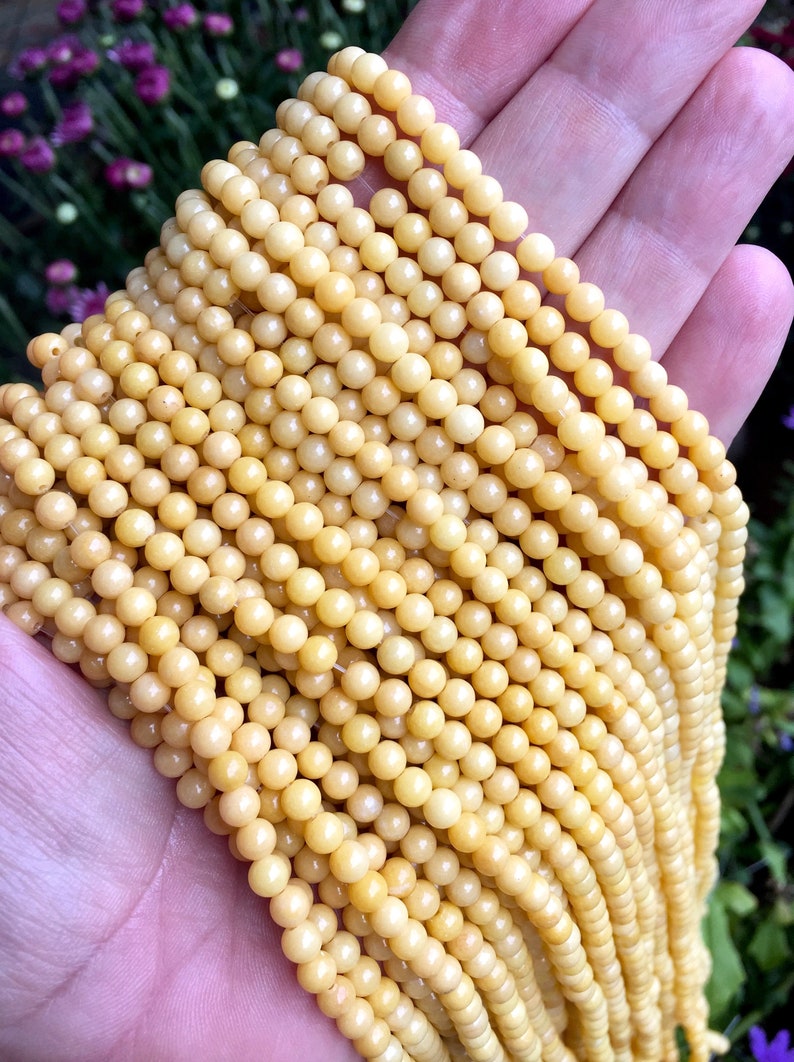 4mm Yellow Jasper Beads Small Round Beads Chakra Beads - Etsy