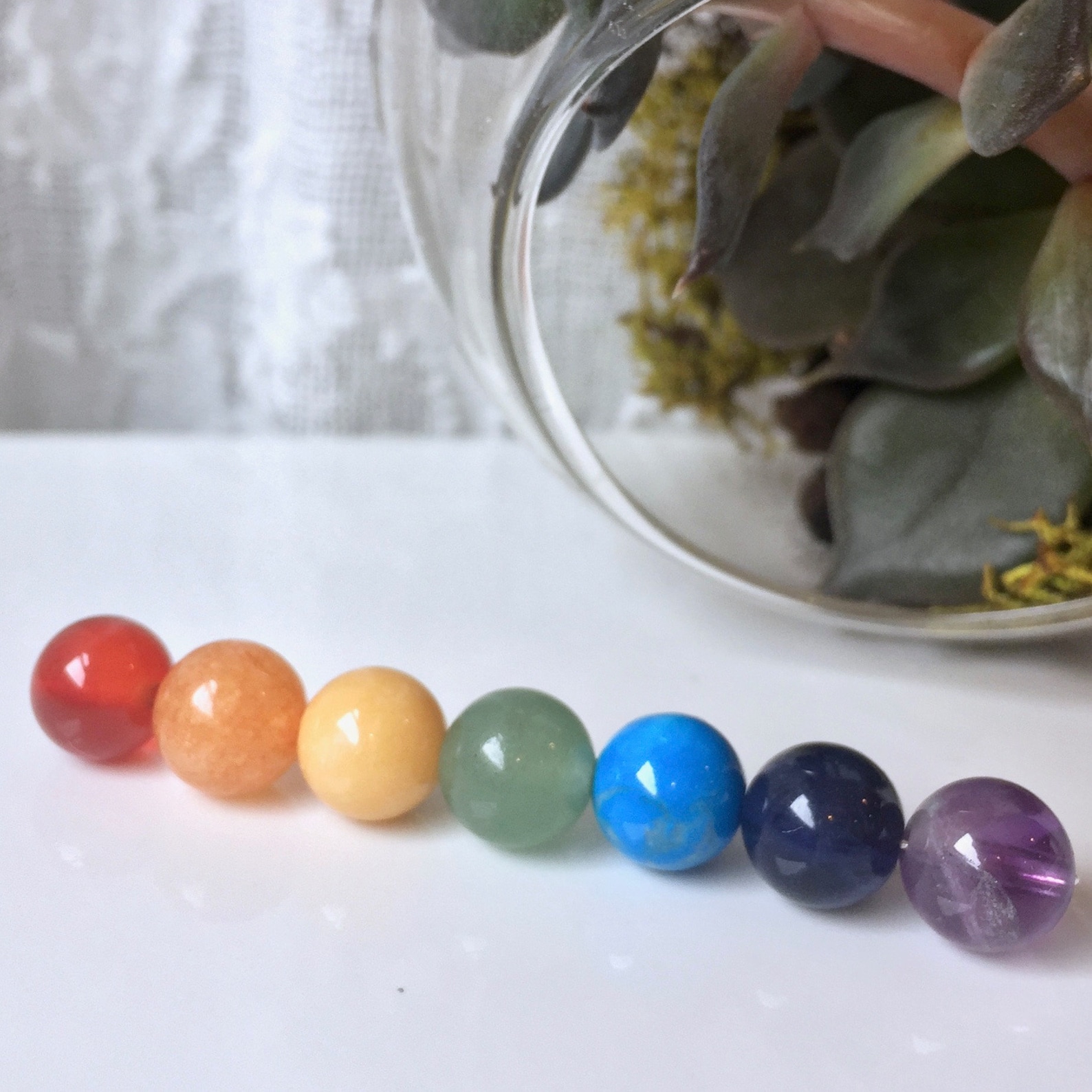 7 Chakra Bead Set 8mm Round Crystal Beads Chakra Crystal - Etsy