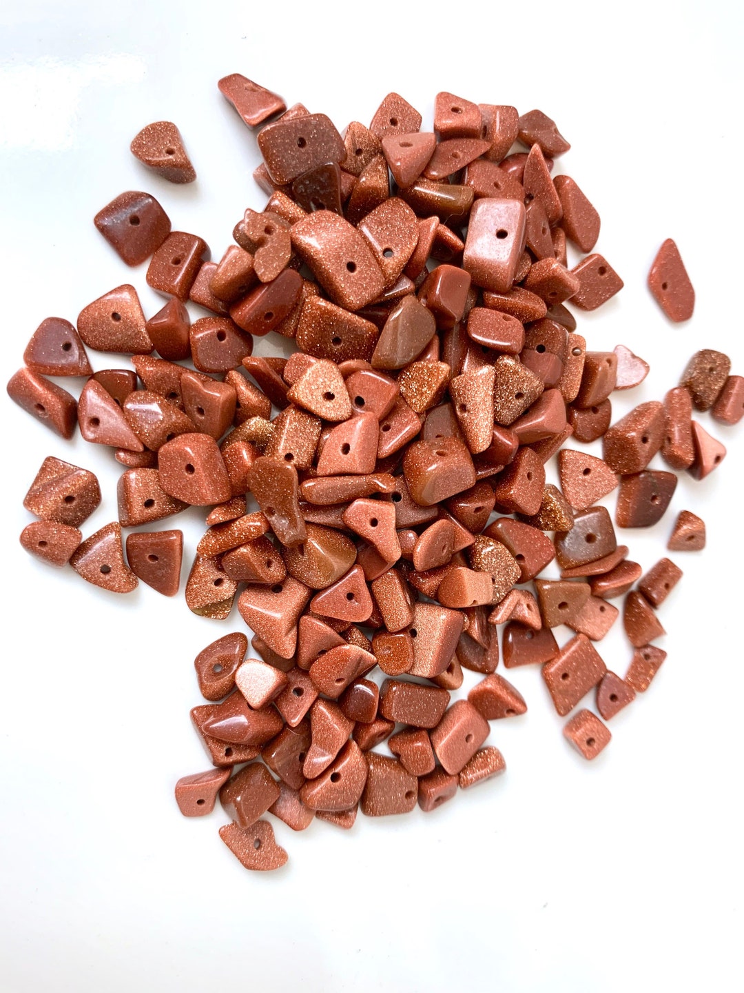 20g Goldstone BEAD Chips, Raw Beads, Chip Beads, Small Orange Beads ...