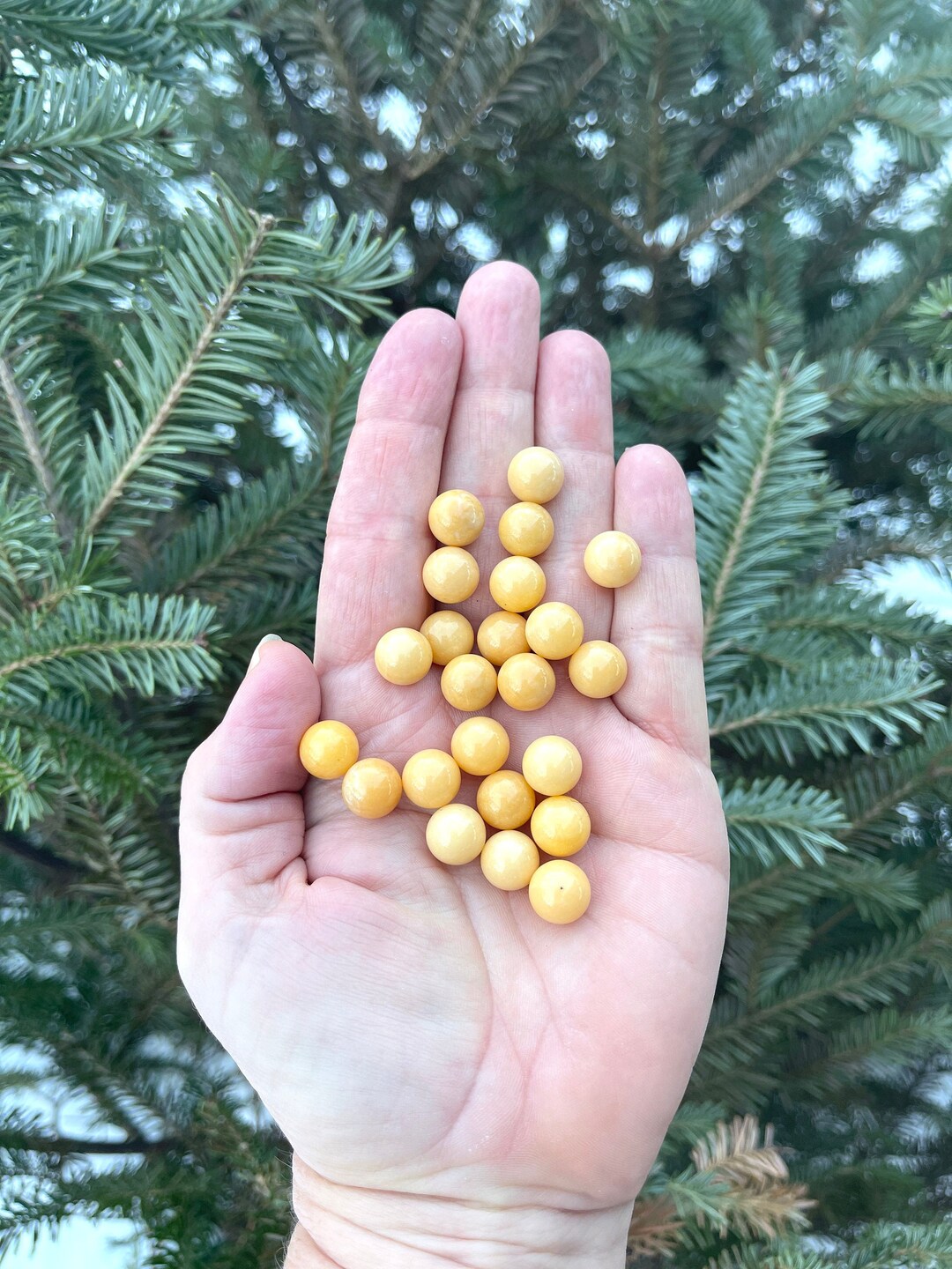 3 Pcs. 10mm Yellow Jasper Sphere, Yellow Marble, Solar Plexus Chakra ...