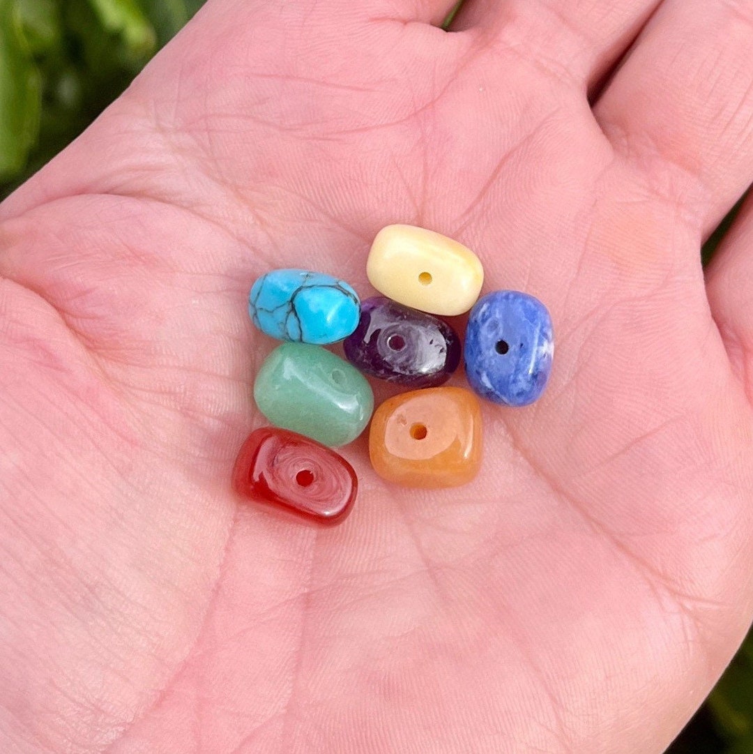 1 Set of 7 Chakra Crystal Beads, Chakra Stones, GENUINE Gemstones ...