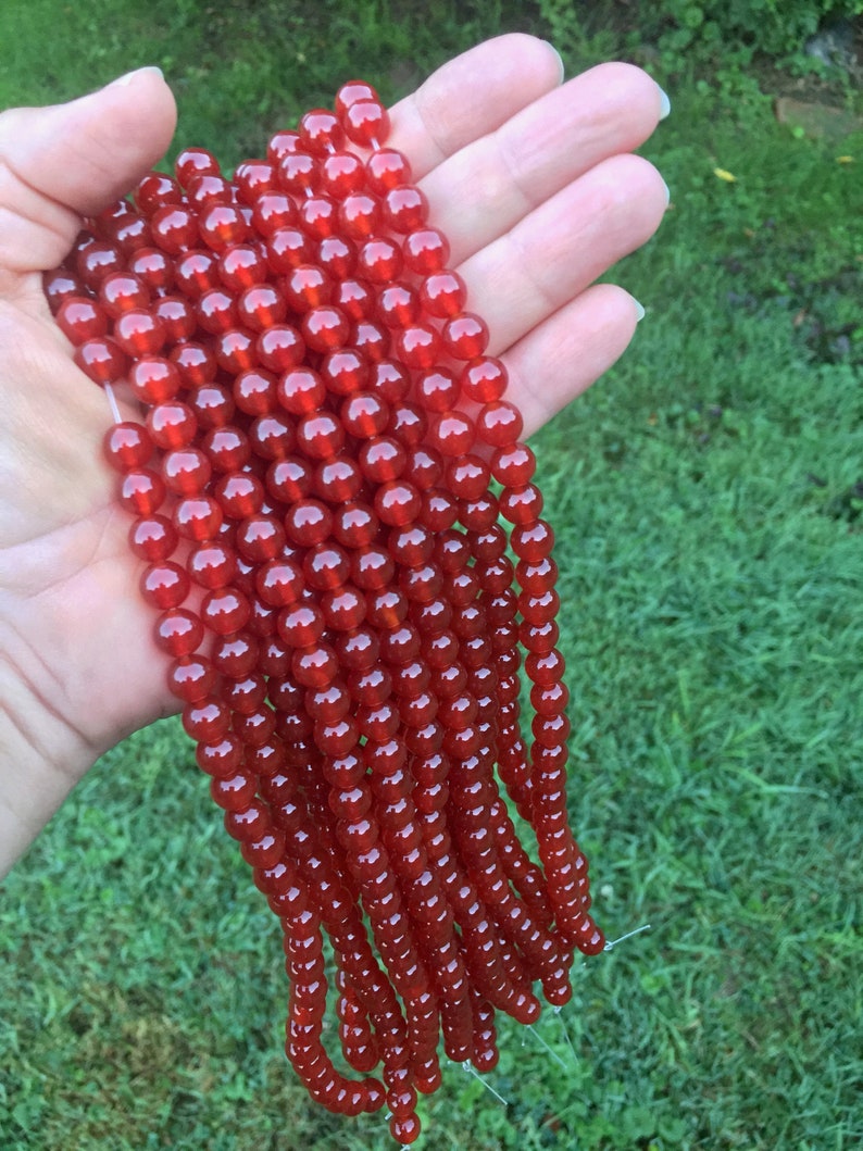 8mm Red Agate Beads Mala Beads Root Chakra Beads Round Red | Etsy