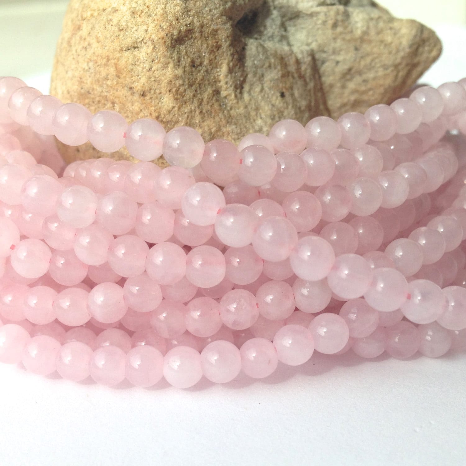 4mm Rose Quartz Beads Genuine Rose Quartz Round Gemstone | Etsy