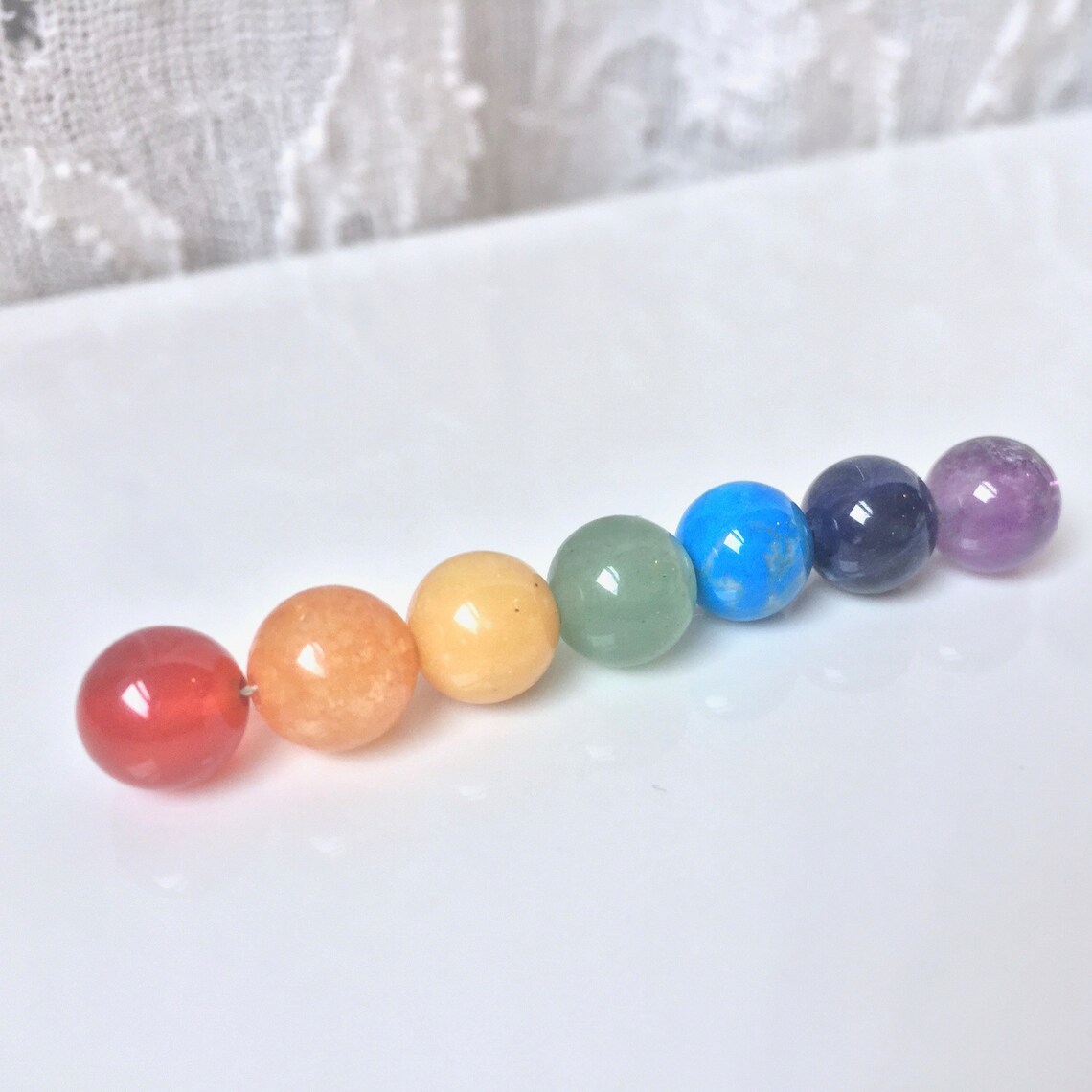7 Chakra Bead Set 8mm Round Crystal Beads Chakra Crystal - Etsy