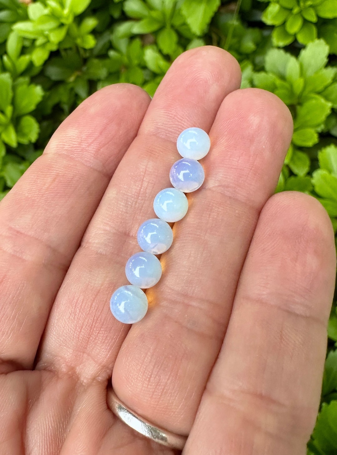 6 Pieces, 6mm Opalite Spheres, Round Opalite Marble, No Hole ...
