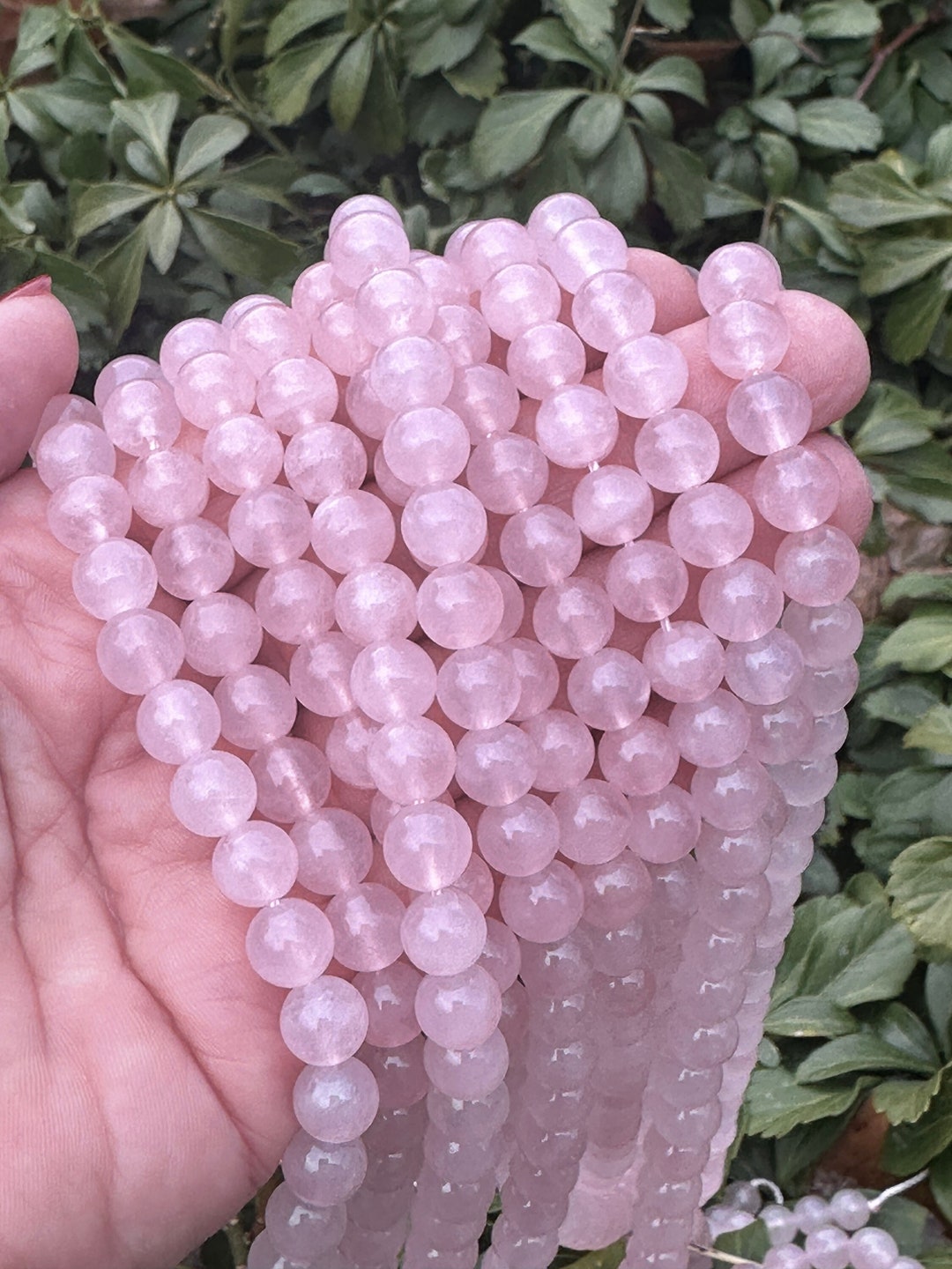 8mm, Rose Quartz Round Beads, Pink Beads for Bracelets, Round Beads for ...