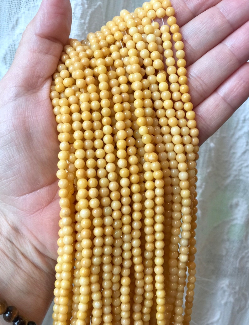 4mm Yellow Jasper Beads Small Round Beads Chakra Beads - Etsy