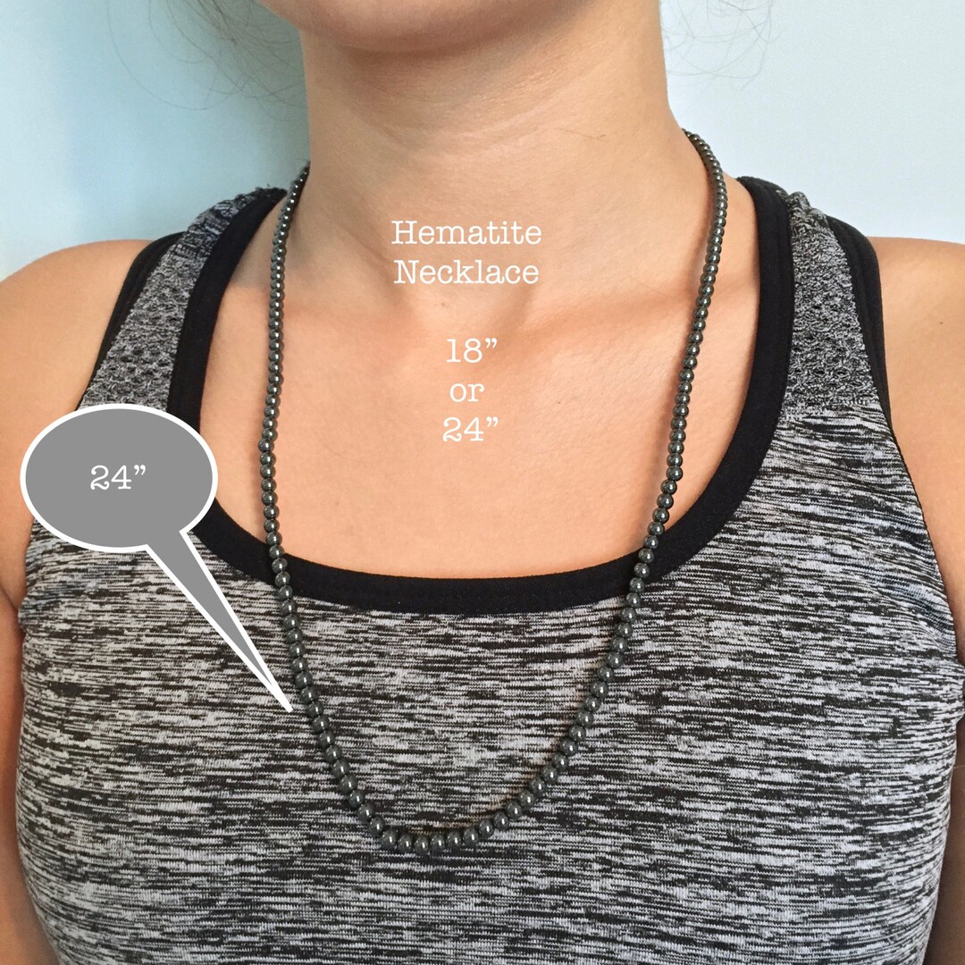 GENUINE Hematite Necklace, Healing Crystal Jewelry, Chakra Jewelry ...