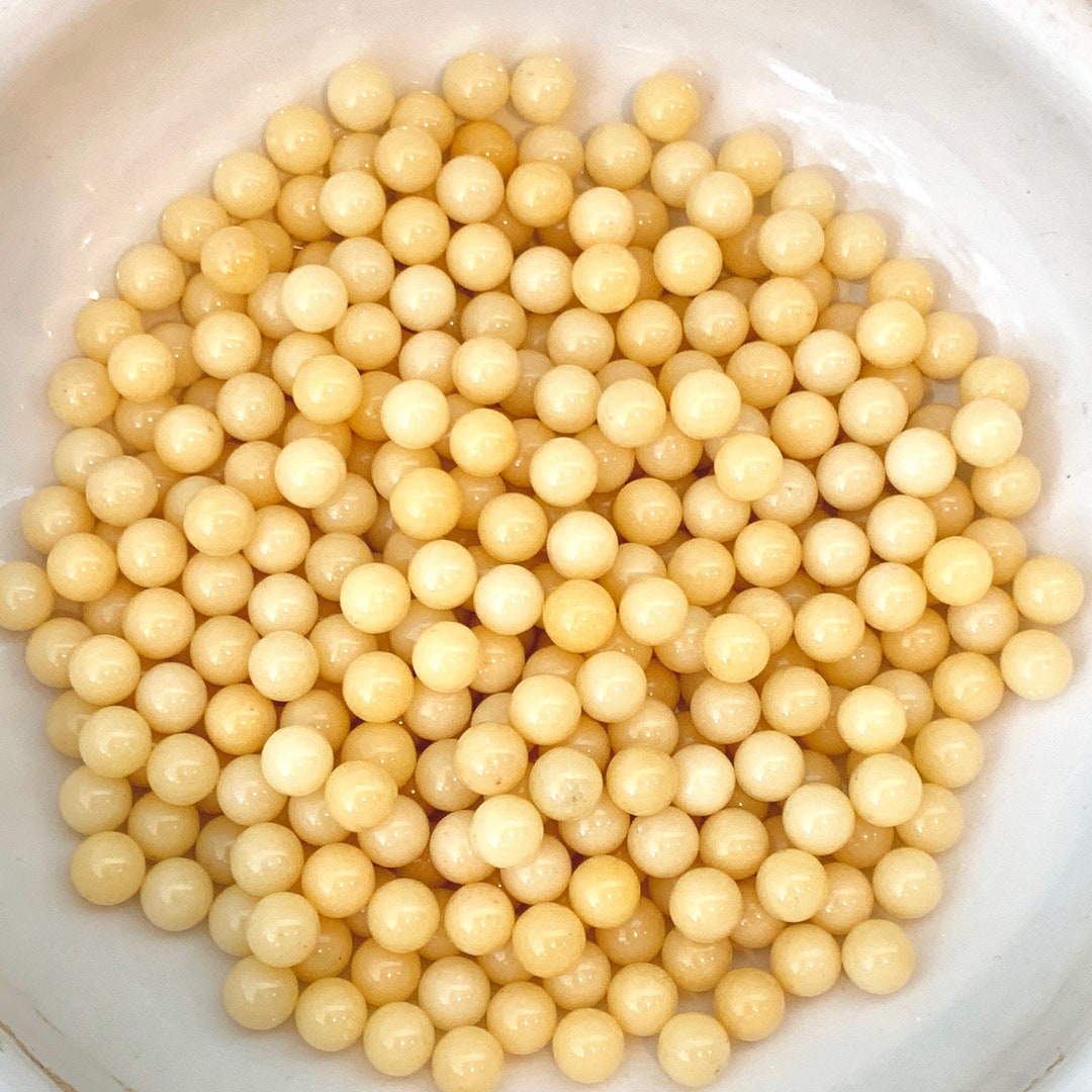 Bulk Lot 25 Pcs+, 6mm Round Yellow Jasper Spheres, Tiny Yellow Marble ...