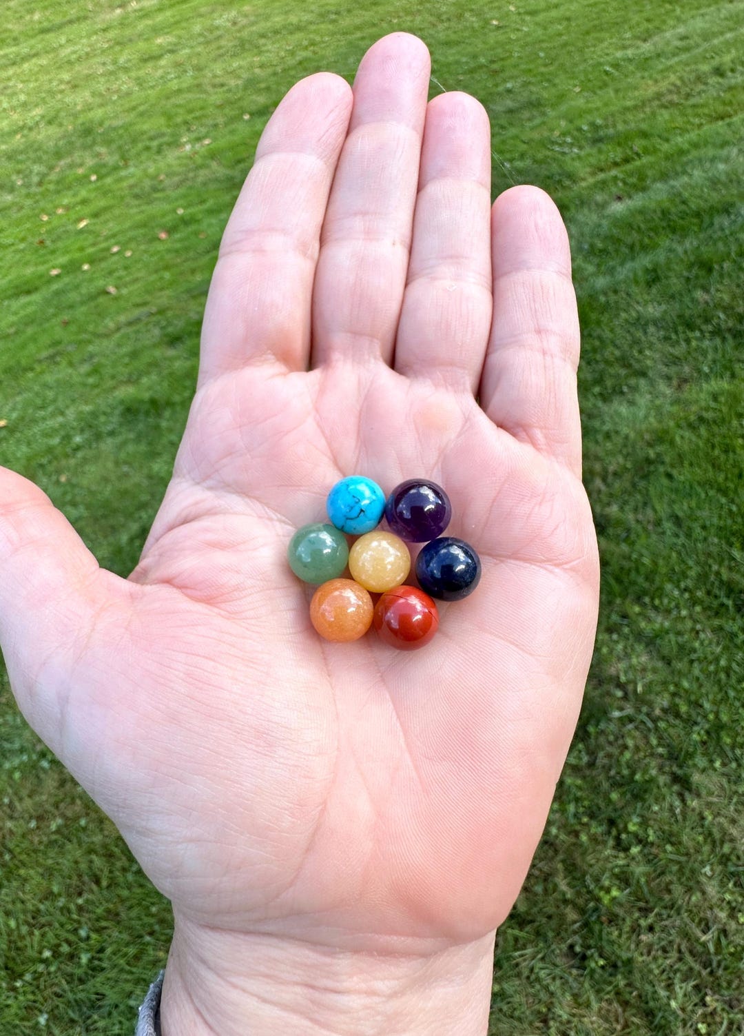 7 Chakra Stone Set, 10mm Round 7 Chakra Stones, NO HOLE, Gemstone ...