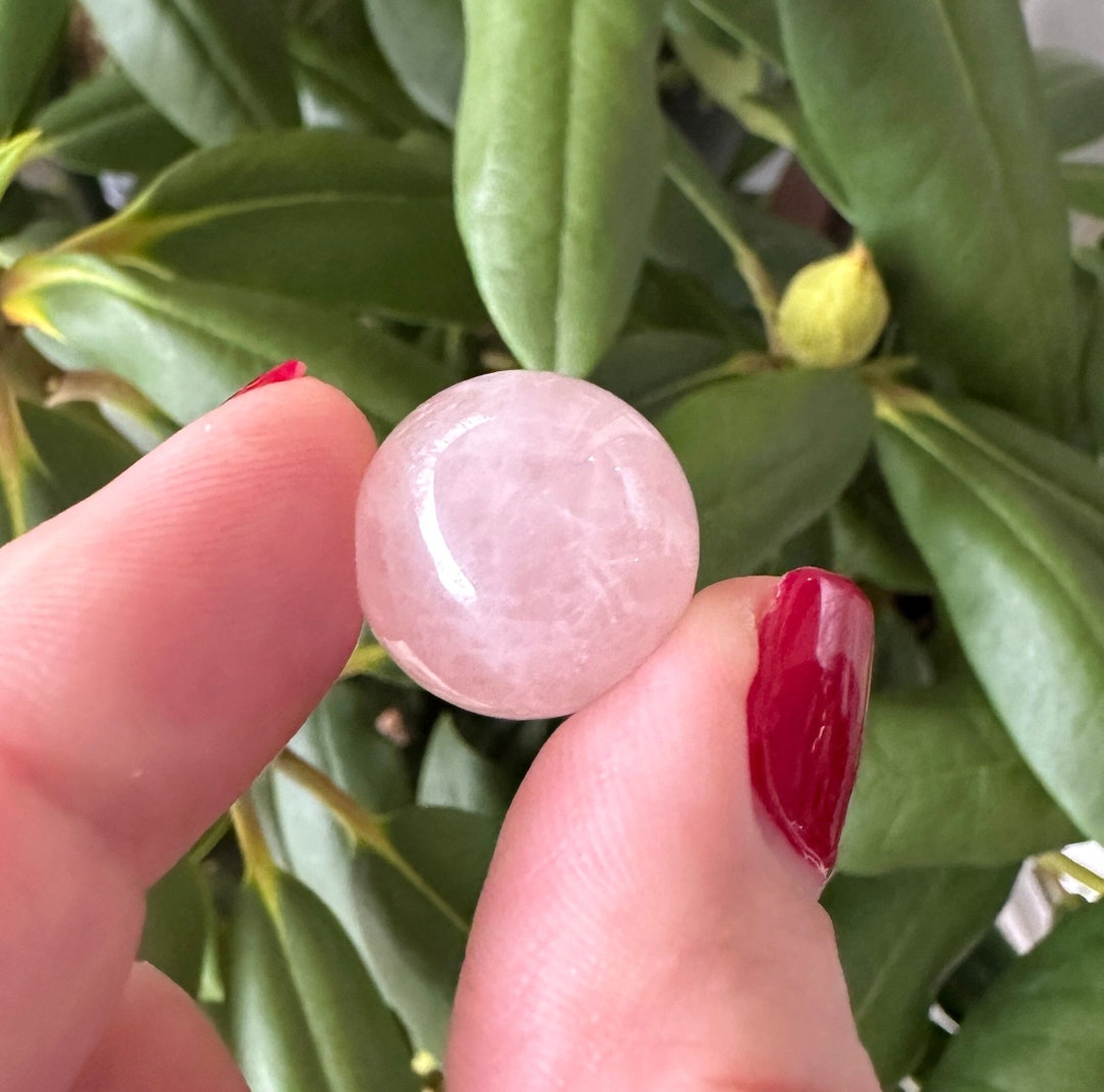 1 Pc. 16mm Round Rose Quartz Gemstone Sphere, Small Pink Marble, Pink ...