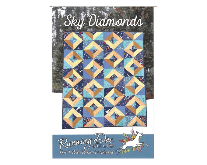 Sky Diamonds Postcard Quilt Pattern by Running Doe Quilts for Villa ...