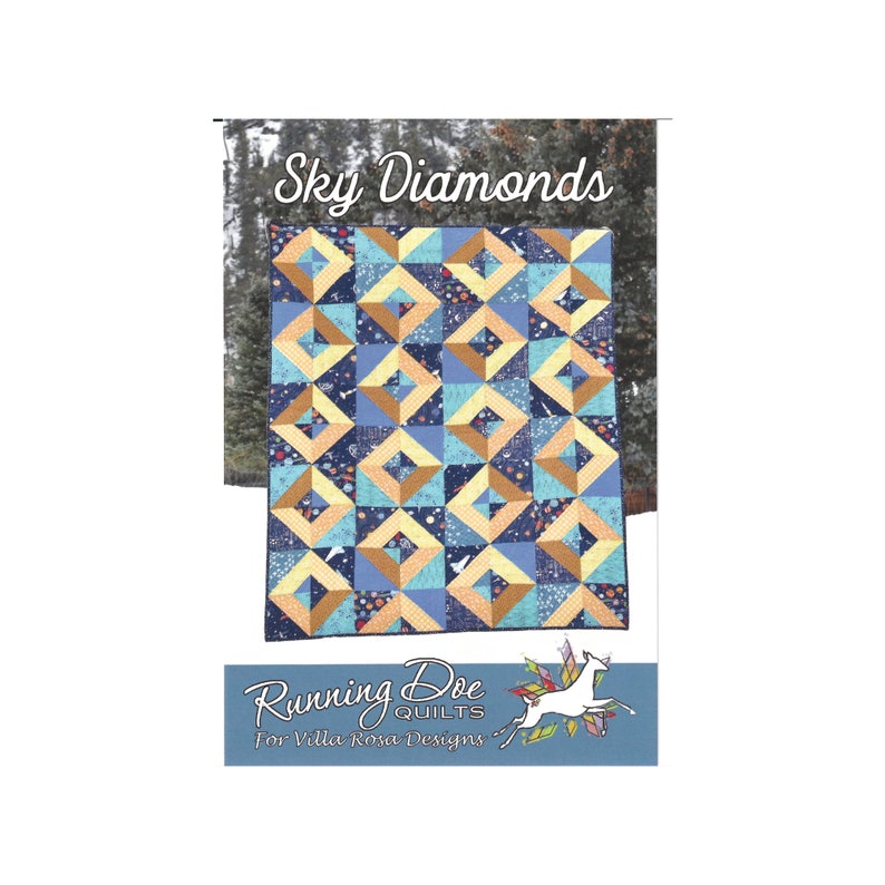 Sky Diamonds Postcard Quilt Pattern by Running Doe Quilts for Villa ...