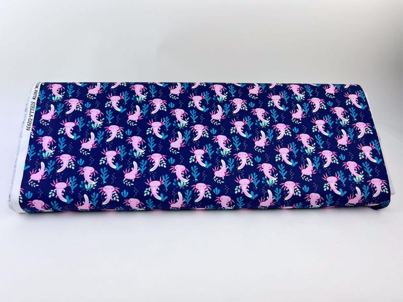 Dear Stella Make Waves Axolotl in Indigo | Quilting Fabric Sold by the ...