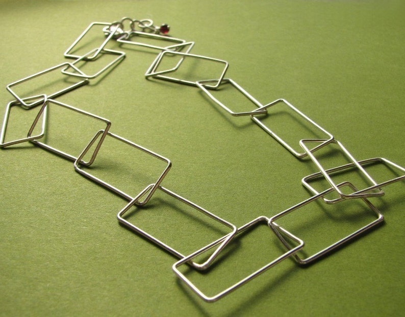 READY TO SHIP Rectangulation: Sterling Silver Handcrafted Rectangle ...