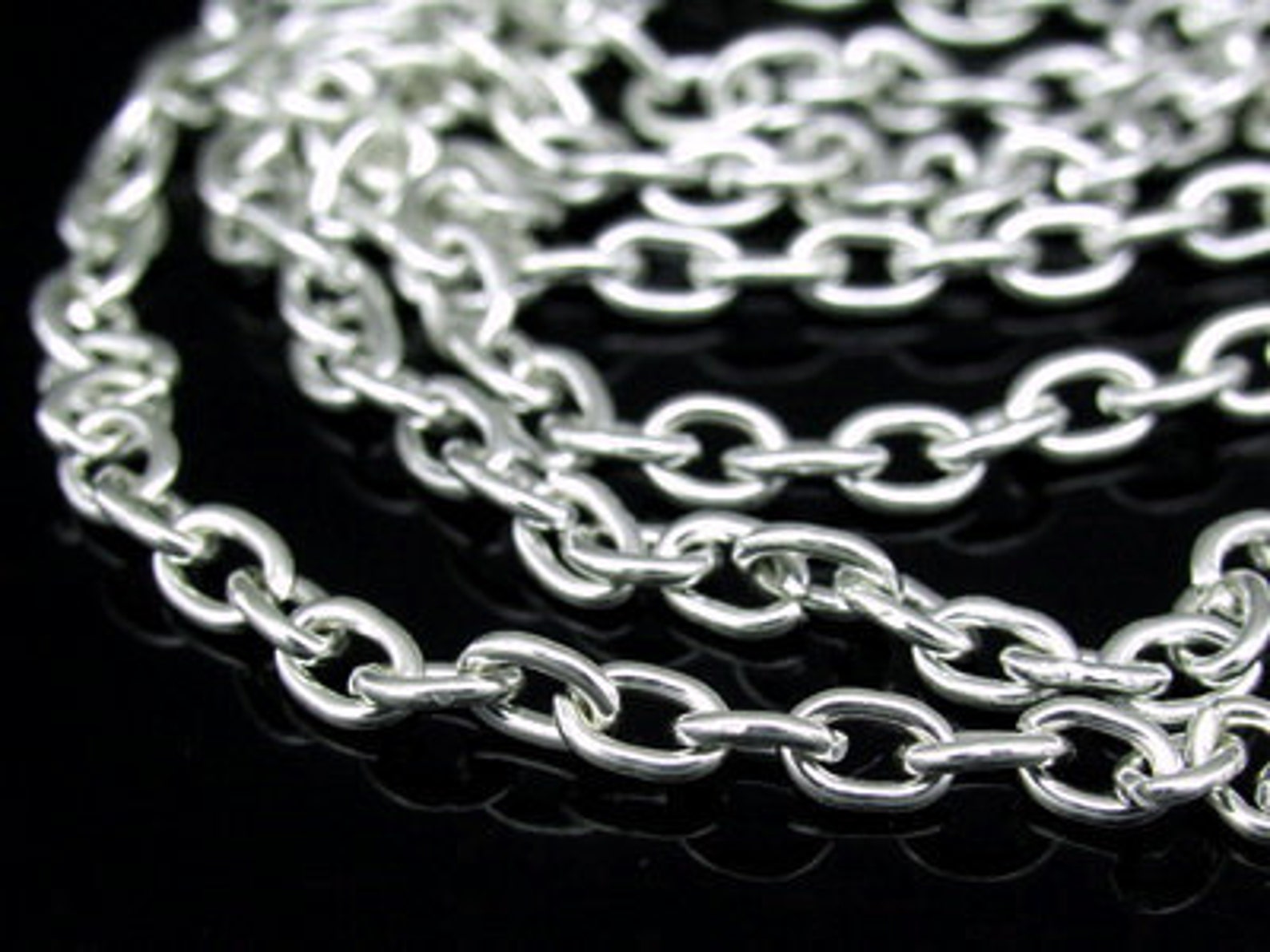 KQ-012 Thai Karen Hill Tribes Silver Plain Oval Link Chain 24 - Etsy