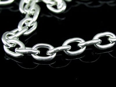 KQ-012 Thai Karen Hill Tribes Silver Plain Oval Link Chain 24 - Etsy