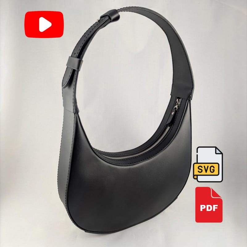 Borsa a mezzaluna in pelle - Etsy Italia