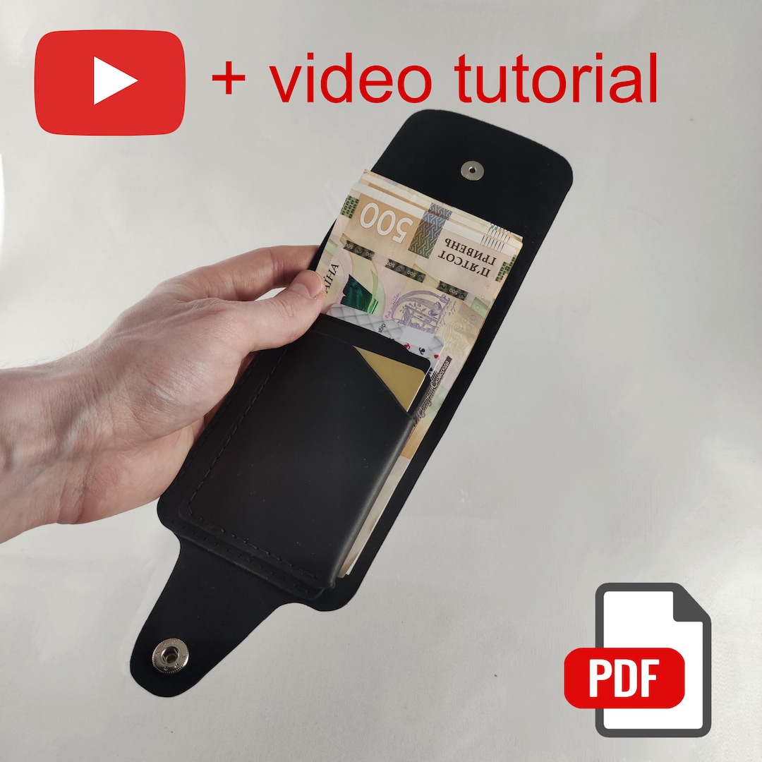Leather Bifold Wallet PDF Pattern | Vertical Wallet | Compact Double ...