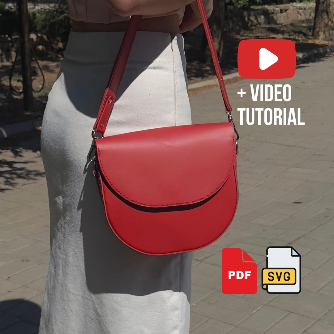Leather Saddle Bag Pattern PDF, Half Moon Purse SVG File, Crossbody ...