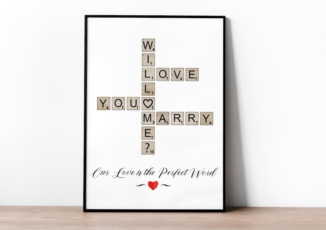 Ready for Print Love Scrabble Crossword Puzzle Marriage Proposal ...