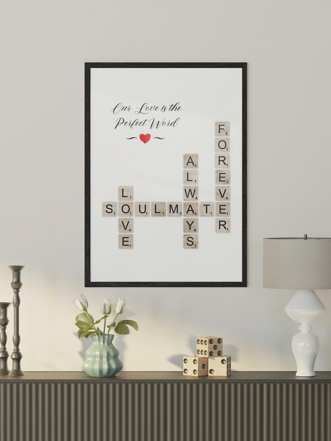 Ready for Print - Love Scrabble Crossword Puzzle - Romantic Valentine's ...