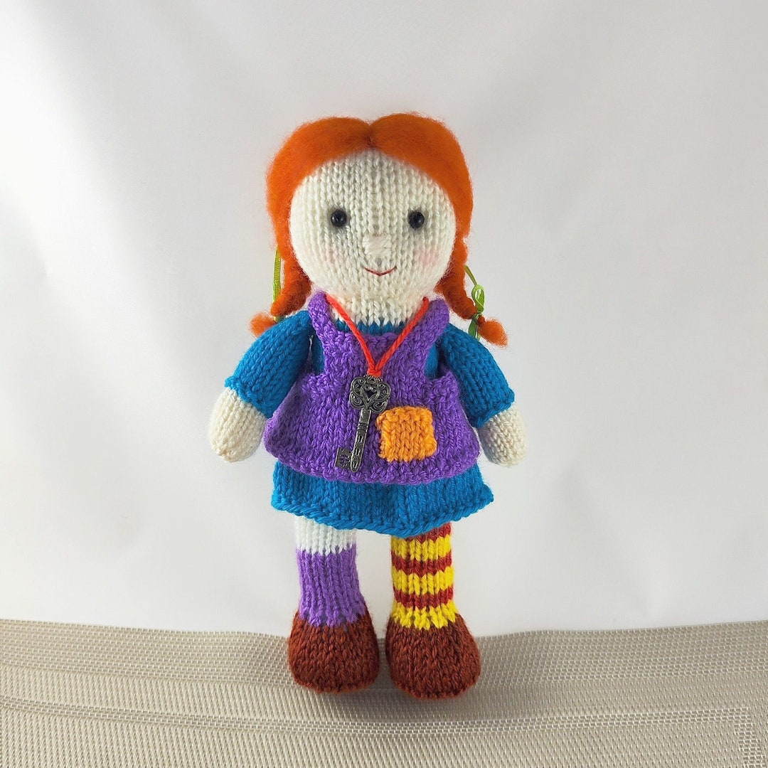 Knitted Doll Pippi Longstocking, Interior Doll, Handmade Doll, Book ...