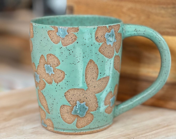 Calypso Blues Tropical Mug // Handmade Pottery Mug Ready to Ship! - Etsy