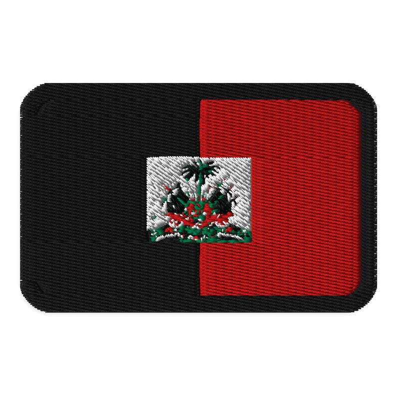 Haitian Flag Black and Red Variant Embroidered Patch - Etsy