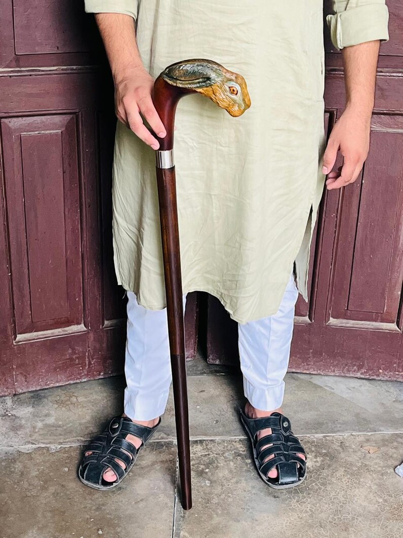 Handcrafted Wooden Walking Stick - Premium Walking Cane Rabbit Design ...