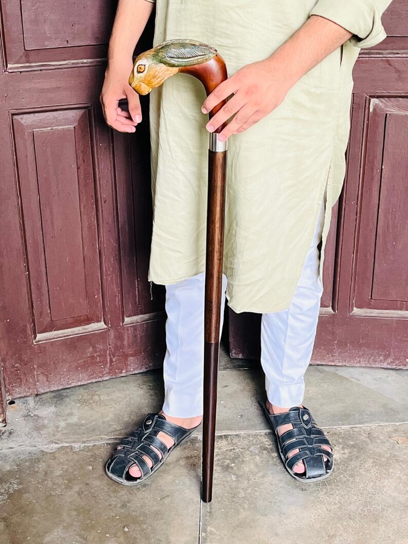 Handcrafted Wooden Walking Stick - Premium Walking Cane Rabbit Design ...